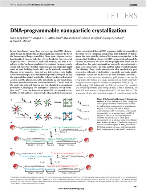 Pdf Dna Programmable Nanoparticle Crystallization