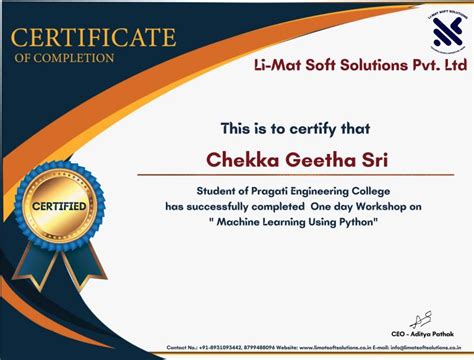 geetha sri chekka on linkedin 🎓🔬 certificate of completion machine
