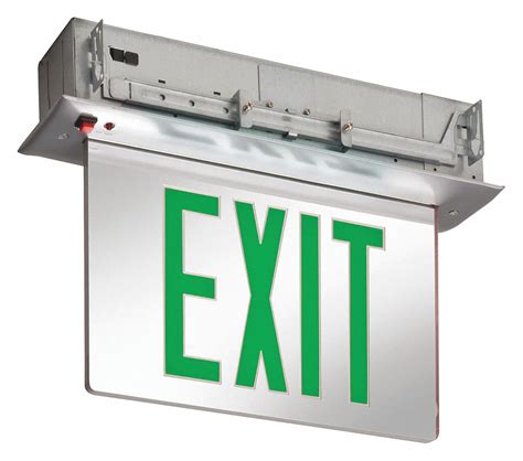 2 Faces Green Exit Sign 454Y86 EDGR 2 GMR EL Grainger