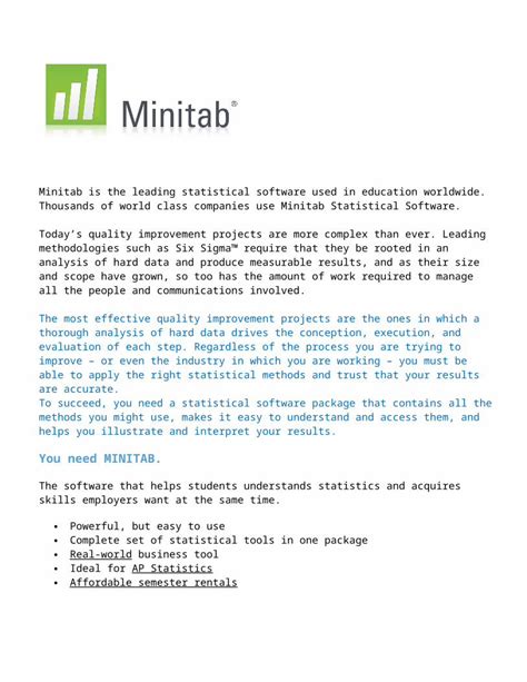Docx Minitab Overview And Exercises Dokumen Tips