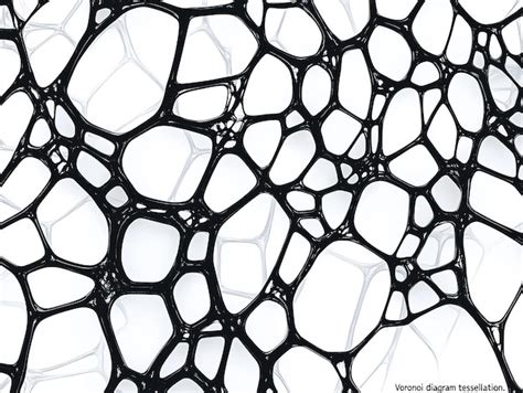 Photo Of An Abstract Voronoi Diagram Cell With Irregular Black Lines