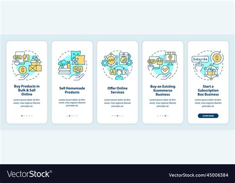 Profitable Home Business Ideas Onboarding Mobile Vector Image