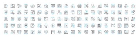 low coding vector line icons set no code visual declarative automation platform