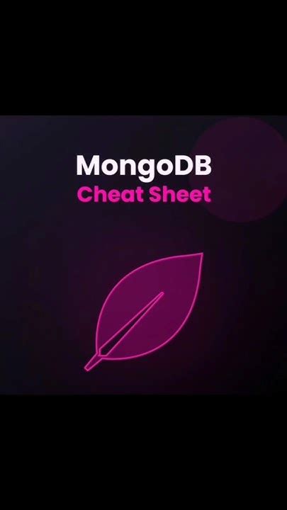 Mongodb Cheatsheet Feedshorts Coding Mongodb Youtube
