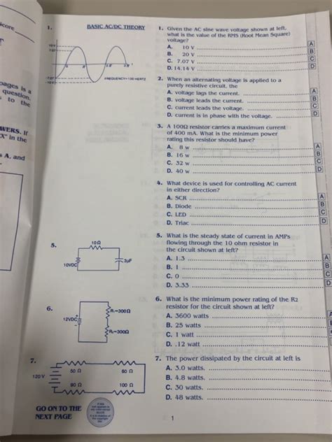Solved Score 1 BASIC AC DC THEORY Or FREQUENCY100 HERE Chegg Com