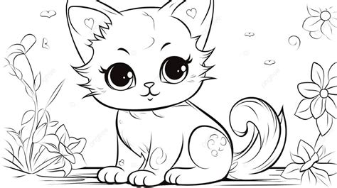 Kucing Mewarnai Lucu Hewan Sketsa Bertopi Mewarna Kartun Diwarnai Warna