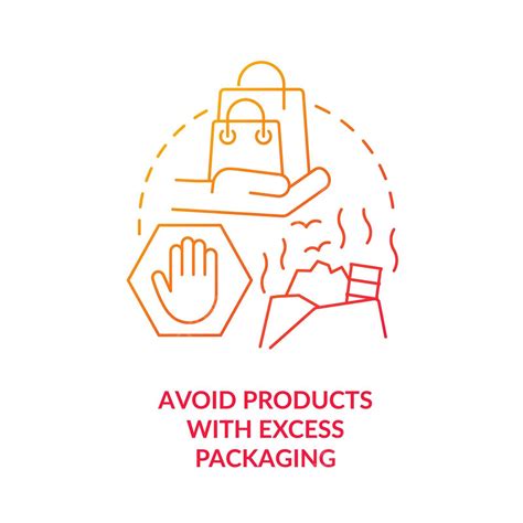 Say No To Overpackaged Products Red Gradient Icon Illustrating Reduced