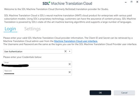 Sdl Machine Translation Cloud Provider Doesnt Display Language Mapping Settings Trados 2017