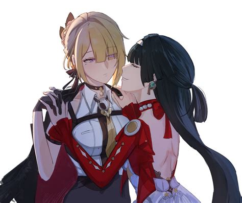 Evelyn Chevalier And Astra Yao Zenless Zone Zero Drawn By Bishi