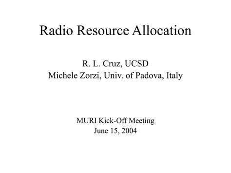 Ppt Radio Resource Allocation Powerpoint Presentation Free Download