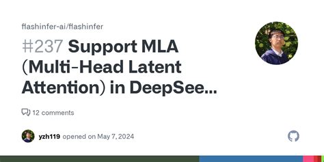 Support Mla Multi Head Latent Attention In Deepseek V2 · Issue 237