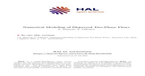pdf numerical modeling of dispersed two phase flows dokumen tips
