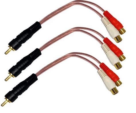 Rca Male To Dual Female Gold Plated Audio Video Y Splitter Adapter Av Cable Plug For