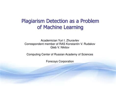Ppt Plagiarism Detection As A Problem Of Machine Learning Powerpoint Presentation Id4148901