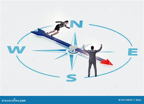 Business People With Compass Looking For Direction Stock Image Image