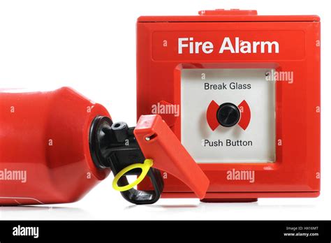 Push Button Fire Alarm Isolated On White Background Stock Photo Alamy