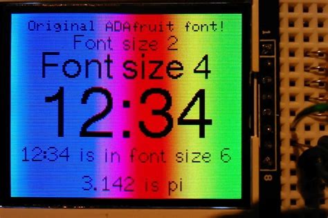 arduino tft display and font library arduino fonts display