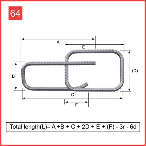 Custom Cut And Bent Rebar Shape Code 64