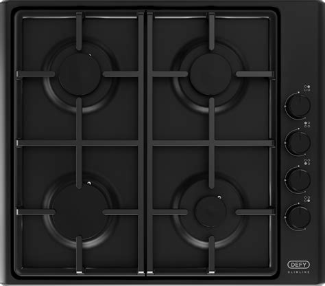 Dhg132 Defy 60cm Slimline Gas Hob Black Glass Furn Zone
