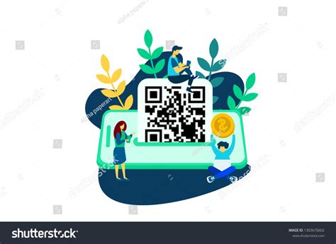 Qr Code Scanning Vector Illustration Concept Stock Vector Royalty Free Shutterstock