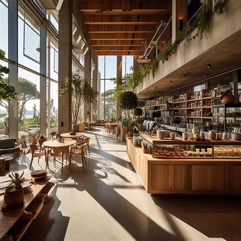 Premium Ai Image There Is A Large Open Space With Tables And Chairs In It Generative Ai