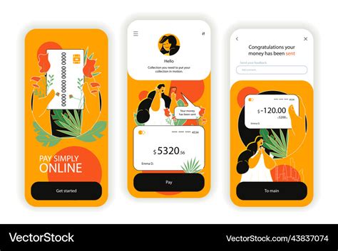 Online Payment Concept Onboarding Screens Ui Ux Vector Image