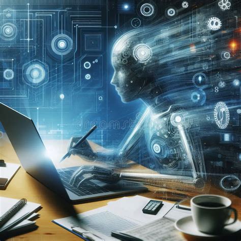 abstract ai accelerating workflow for office workers futuristic