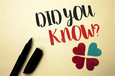 Word Writing Text Did You Know Question Business Concept For We Stock