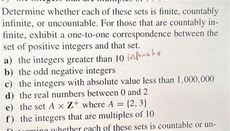 solved determine whether each of these sets is finite
