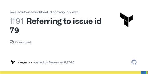 referring to issue id 79 · issue 91 · aws solutions workload discovery on aws · github