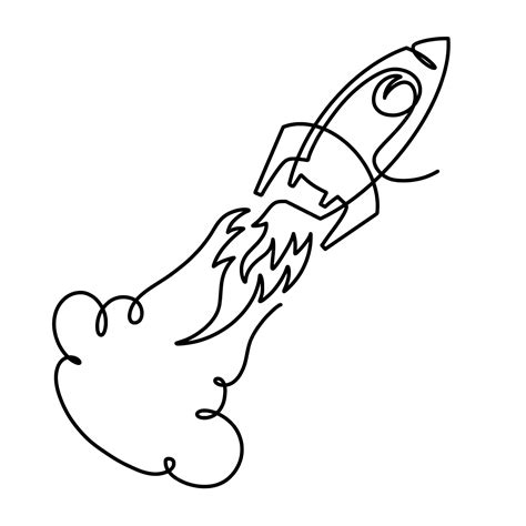Premium Vector Vector Continuous One Line Rocket Illustration