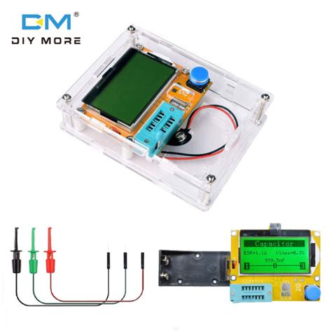 diymore LCR T M ทรานซสเตอรทดสอบตวเกบประจทอยอาศย Multimetr Transistor Teste ESR