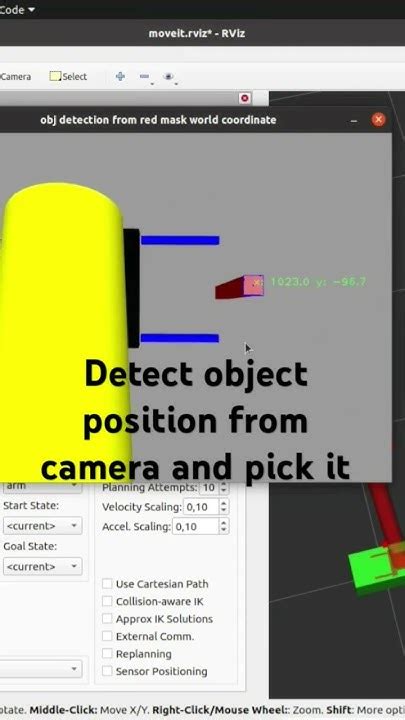 how to detect object position with opencv and pick it with 6 axis robot