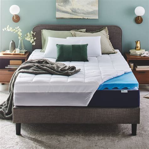 Sleep Innovations Dual Layer 4 Inch Memory Foam Mattress Topper King Size Ultra Soft Support