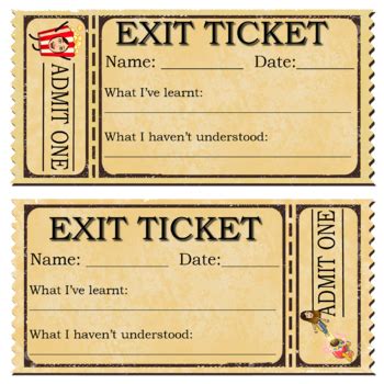 WORKSHEET Exit Tickets By Miss Hernanz Teachers Pay Teachers