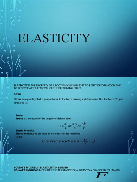 Elasticity Pdf Elasticity Physics Youngs Modulus