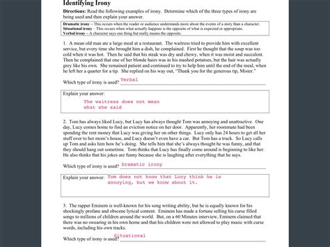 Irony Worksheet Reading Activity Ioasarris Sites Sch Gr Worksheets Library