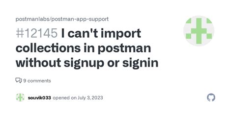 i can t import collections in postman without signup or signin · issue
