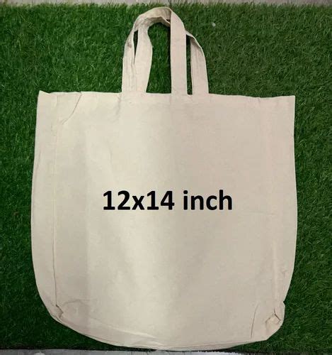 Loop Handle Plain Cotton Shopping Bag Capacity 5 Kg Number Of Straps
