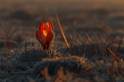 Premium Photo Fragile Crocus Sprouts New Life In Meadow Generated