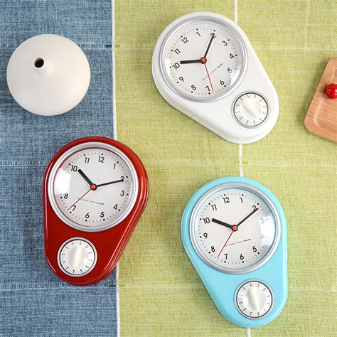 韩国mjk简约创意厨房钟表家用钟个性闹铃定时器石英钟迷你小挂钟虎窝淘