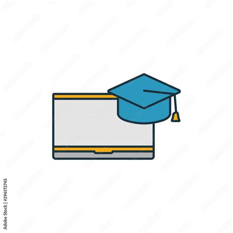 Interactive Learning Environment Icon Set Four Elements In Diferent