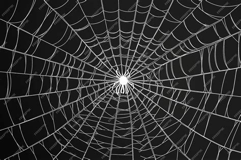 Intricate Spider Web Design On A Black Background Perfect For Halloween Themes Premium Ai