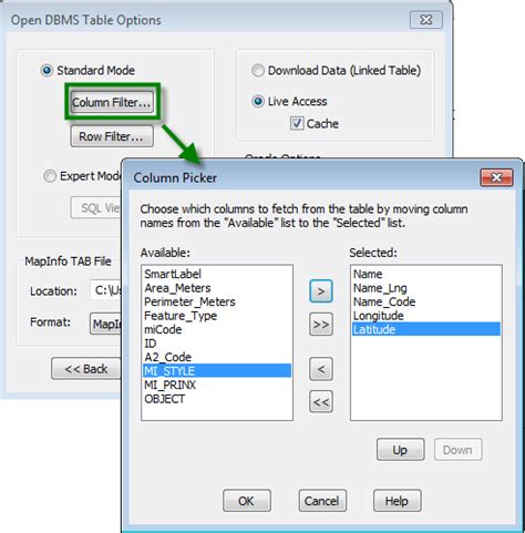 How To Set Columns Of A Dbms Table As Read Only In Mapinfo Pro