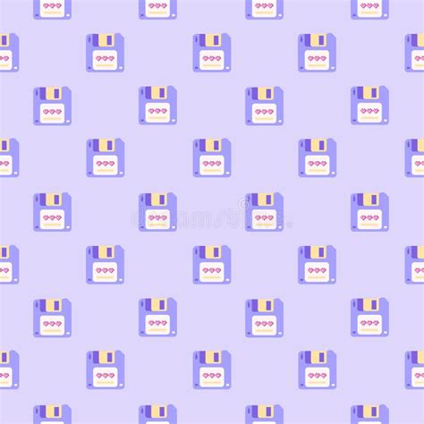 2000s Y2k Style Groovy Trippy Seamless Pattern Old Pc Game 90s Aesthetic Icon Diskette Stock