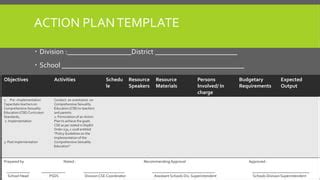 COMPREHENSIVE SEXUALITY EDUCATION ACTION PLANNING PPTX
