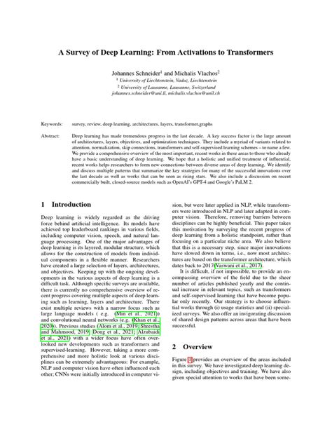 A Survey Of Deep Learning From Activations To Transformers Pdf