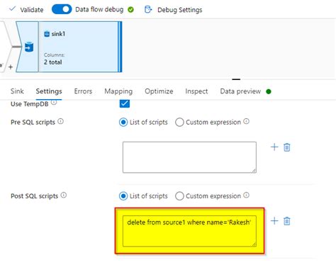 Adf Azure Data Factory Dataflow Delete Row Stack Overflow