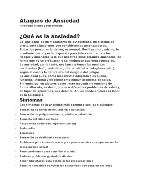 Ataques De Ansiedad Descargar Gratis Pdf Ansiedad Ataque De Pánico