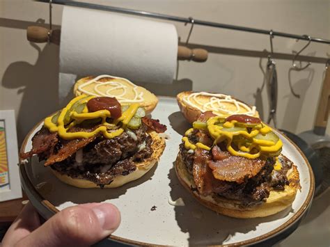 Bacon Double Cheese Smash Burger Rfoodporn